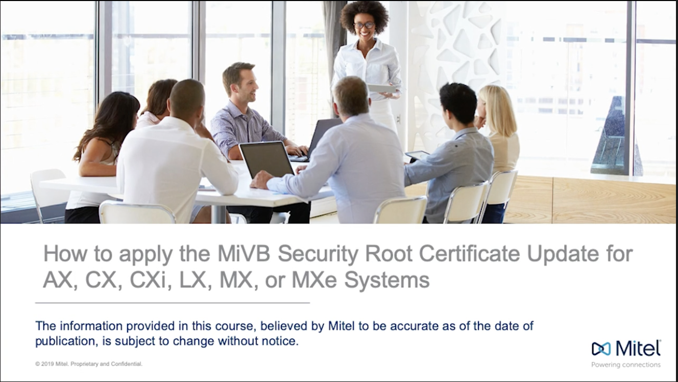 MiVoice Business Security Certificate Update | Mitel